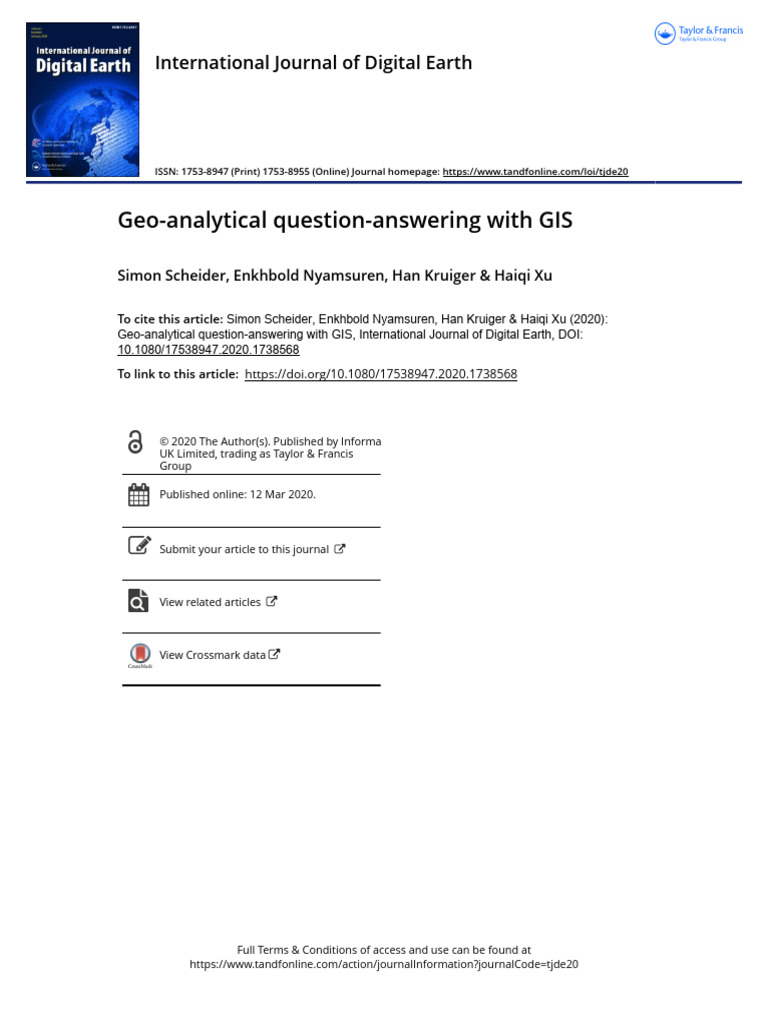Geo Analytical - Question Answering | PDF | Geographic Information ...