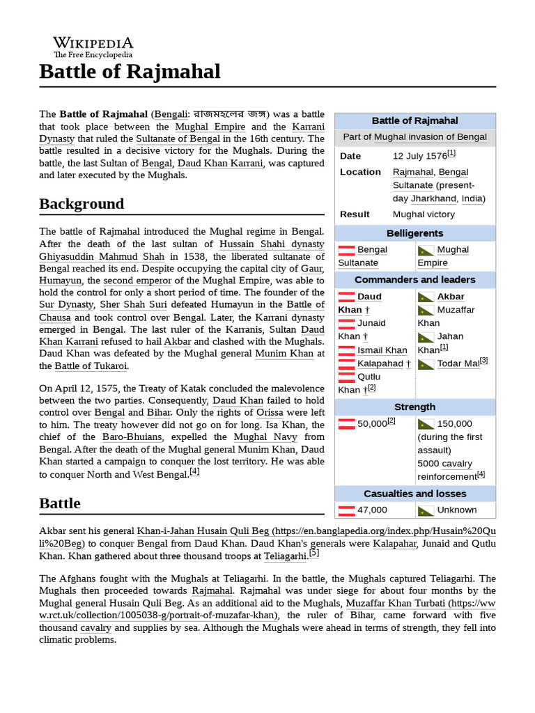 Battle of Rajmahal | PDF | Mughal Empire | South Asia