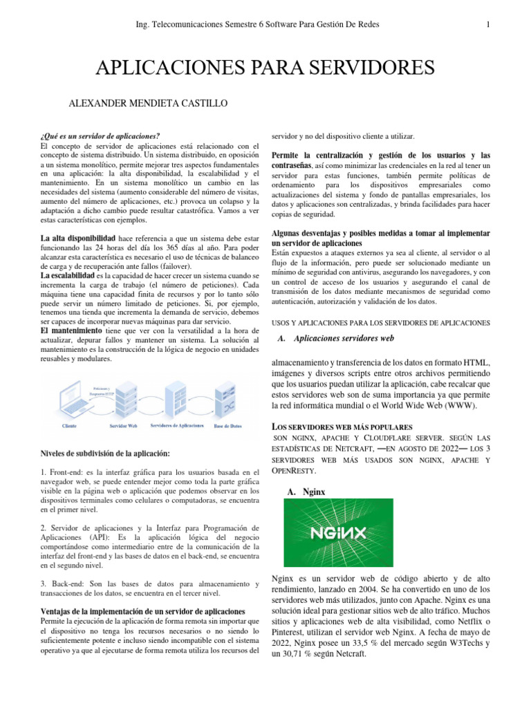 Aplicaciones Para Servidores | PDF | Protocolo de transferencia de archivos | Servidor HTTP Apache