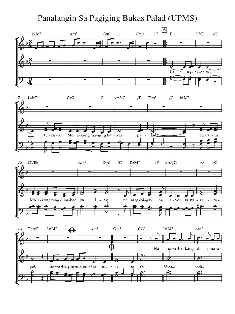 Panalangin Sa Pagiging Bukas Palad UPMS | PDF