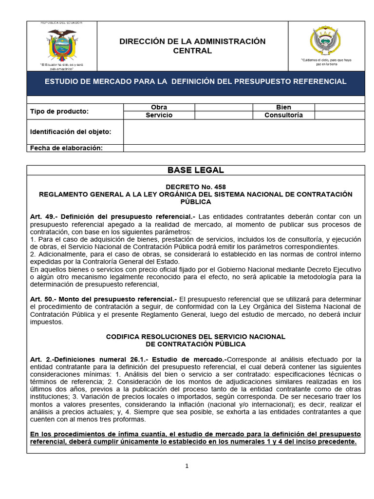 Estudio de Mercado Para Ínfimas Cuantías | PDF | Presupuesto | Regulación
