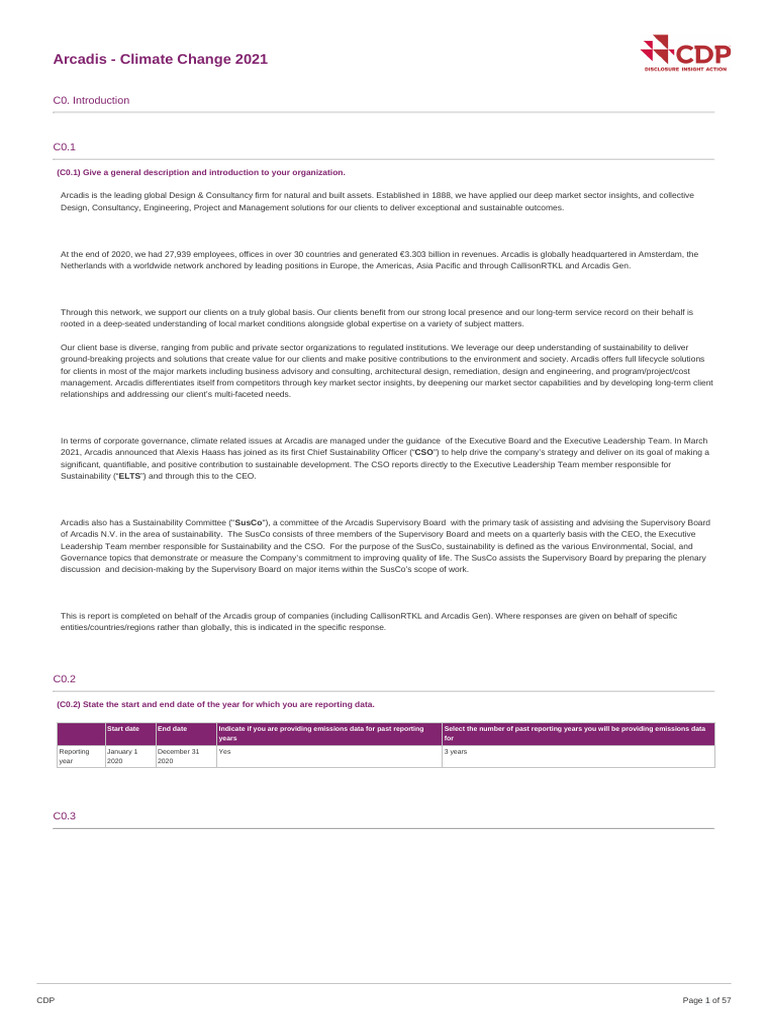 Arcadis CDP Climate Change Questionnaire 2021 | Download Free PDF ...