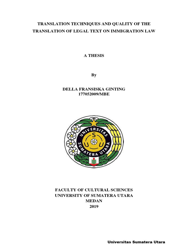 Translation-Techniques of Legal Text Thesis | PDF | Translations | Idiom
