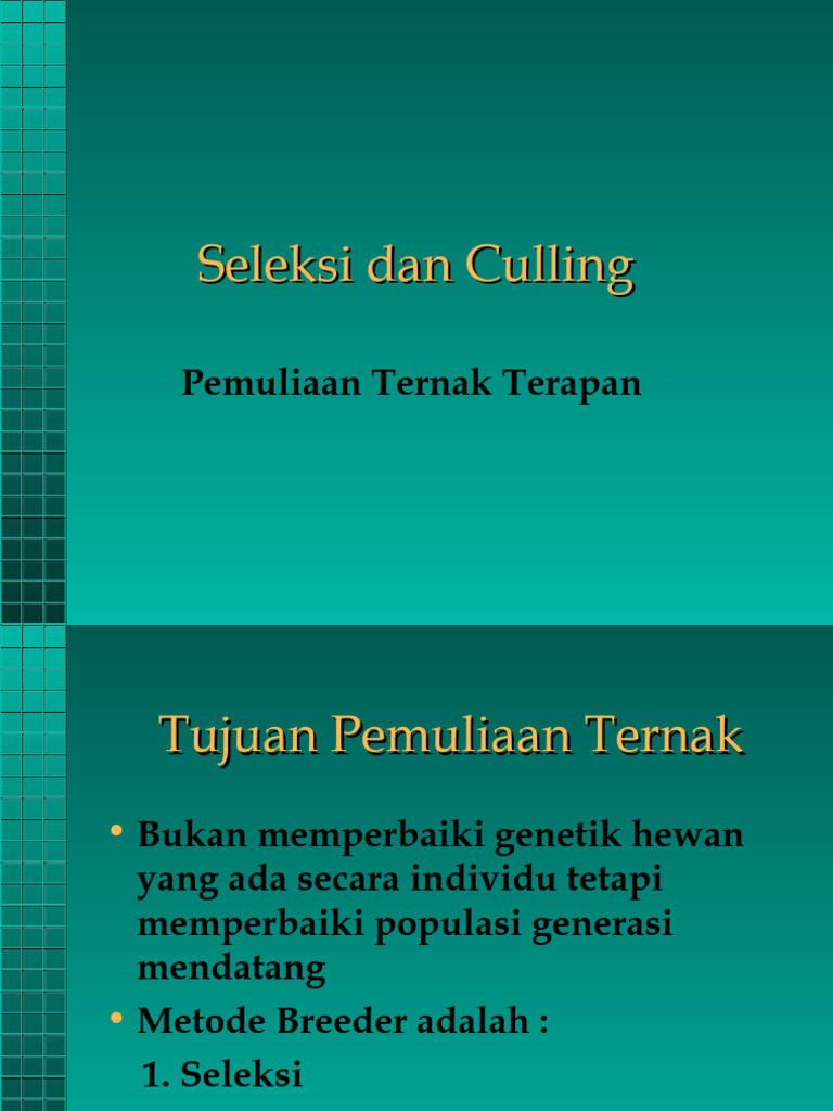 Seleksi Dan Culling | PDF Seleksi Dan Culling | PDF
