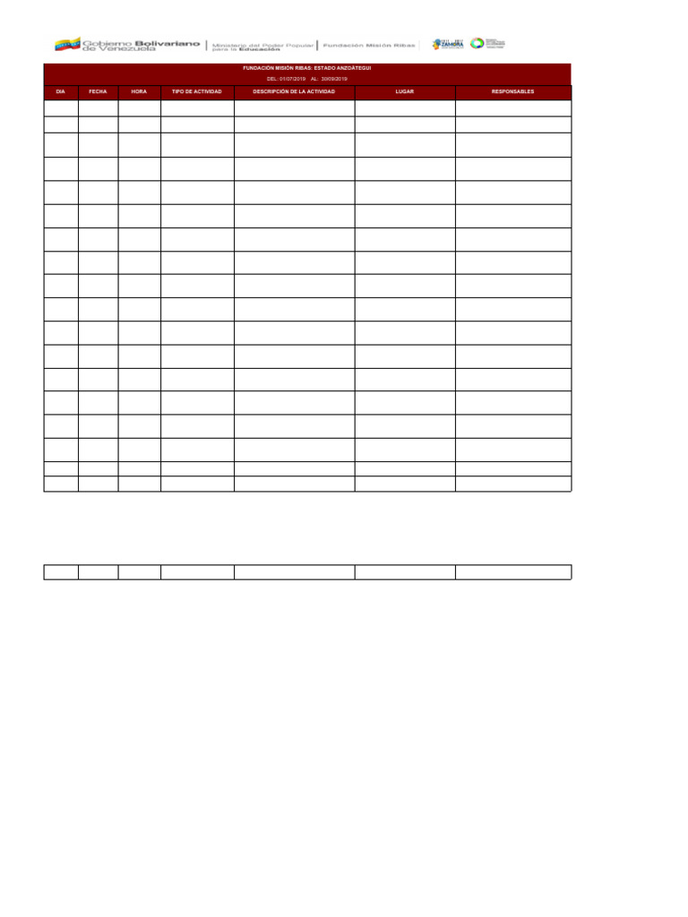 Planificación Misión Ribas 2019 | PDF | Derecho