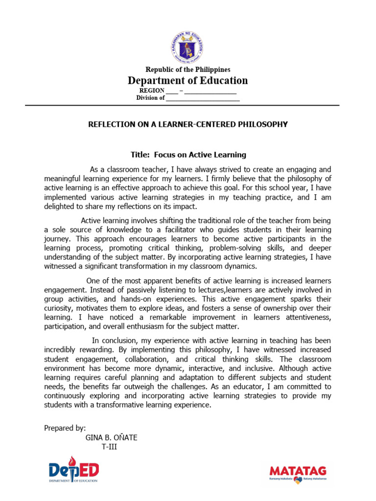 Learner Centered Philosophy | PDF | Learning | Behavioural Sciences