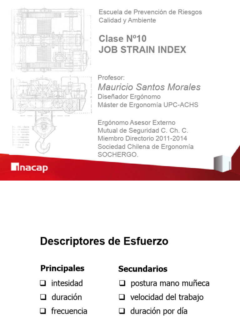 Clase Nº10 Job Strain Index: Mauricio Santos Morales | PDF | Factores ...