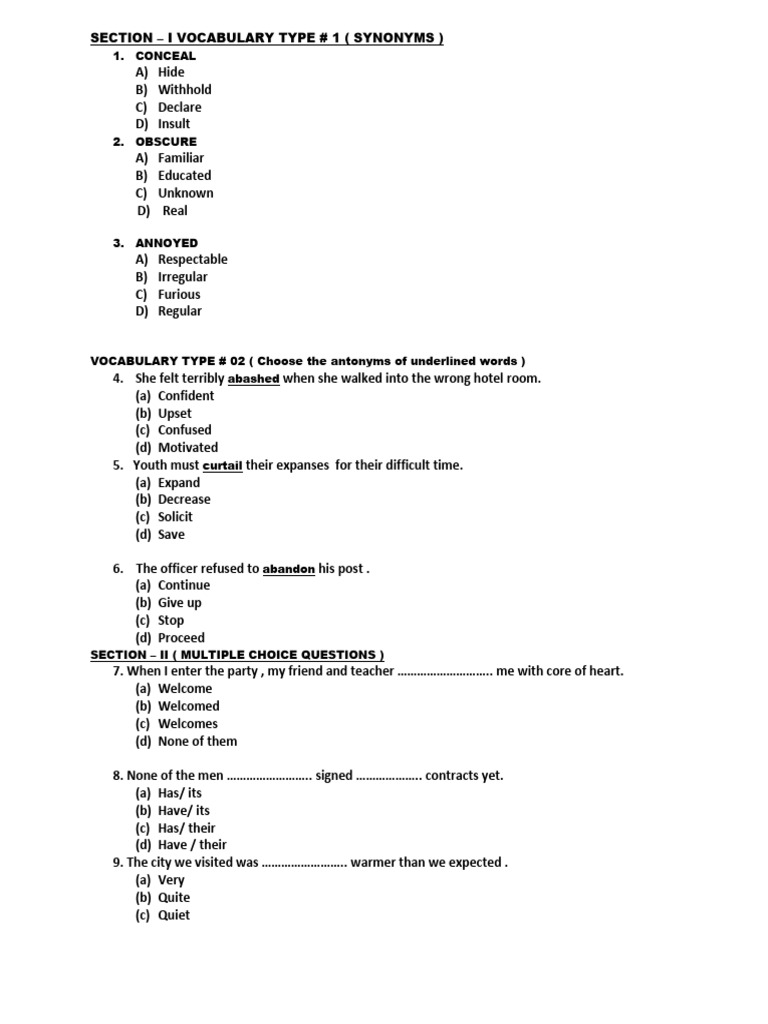 Pre-Engineering English Test | PDF