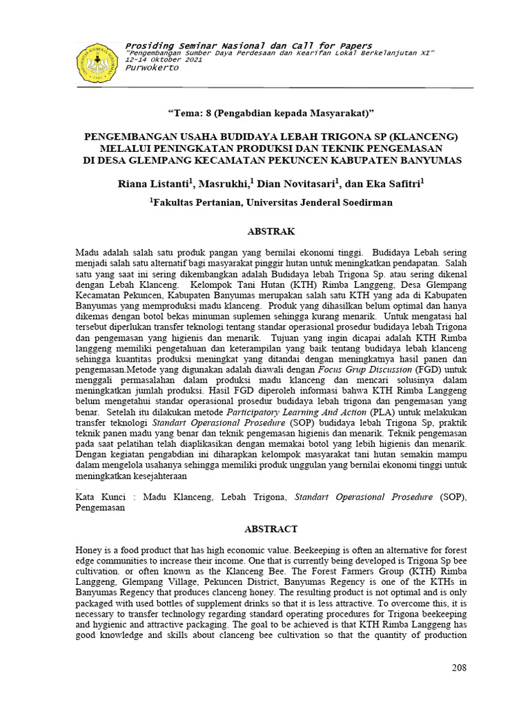 11.PENGEMBANGAN USAHA BUDIDAYA LEBAH TRIGONA SP (KLANCENG) Riana Listanti | PDF | Teknologi ...