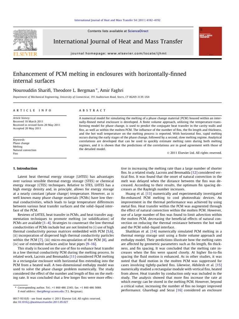Enhancing PCM Melting with Finned Enclosures | PDF | Heat Transfer ...