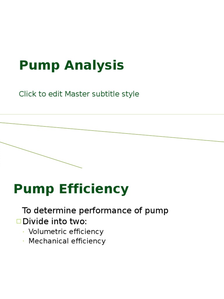 Pump Analysis: Click To Edit Master Subtitle Style | PDF
