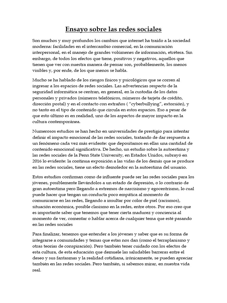 Impacto emocional de las redes sociales | PDF