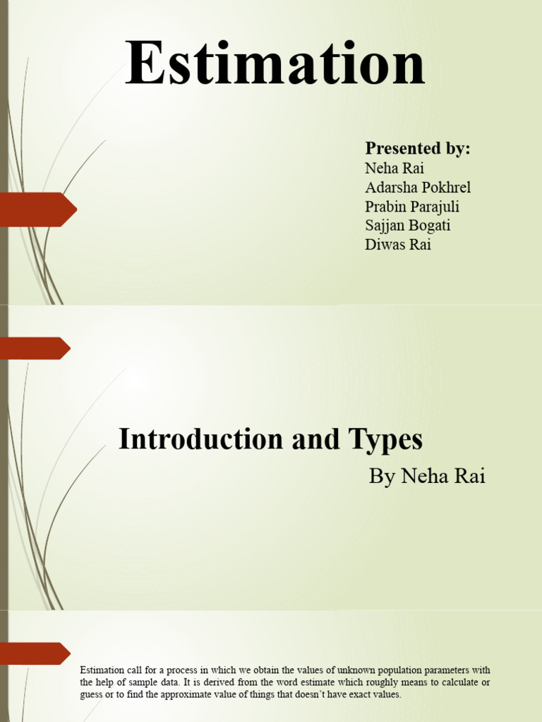 Statistical Inferences Presentation Pdf Estimator Estimation Theory