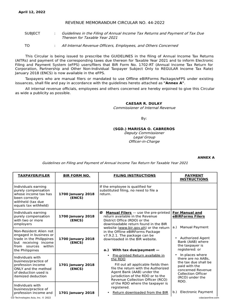 325862-2022-Guidelines in The Filing of Annual Income Tax20220719-11 ...