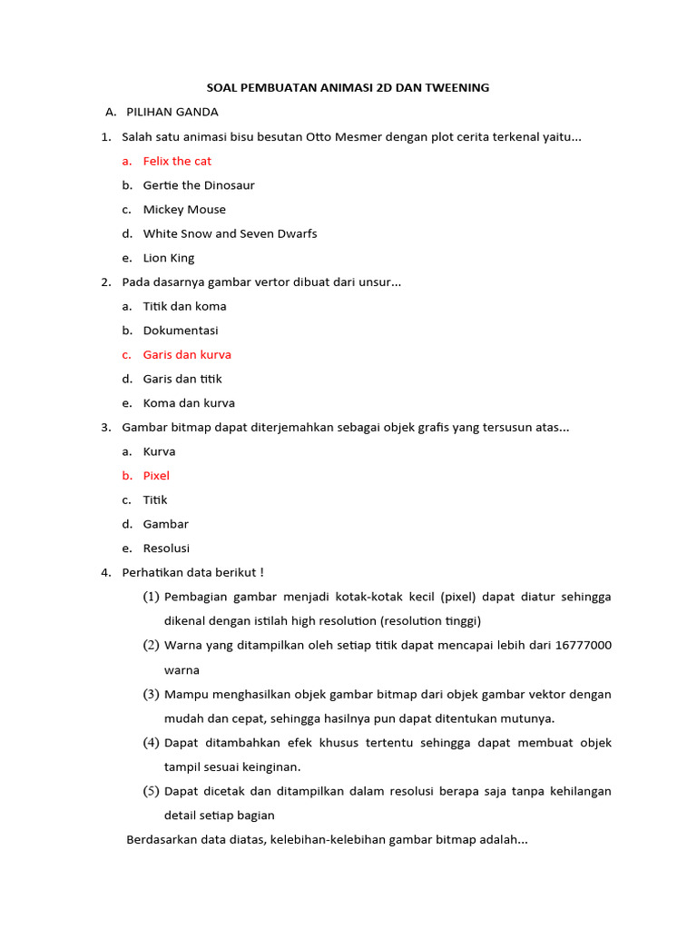 Soal Pembuatan Animasi 2D Dan Tweening | PDF | Game & Aktivitas ...