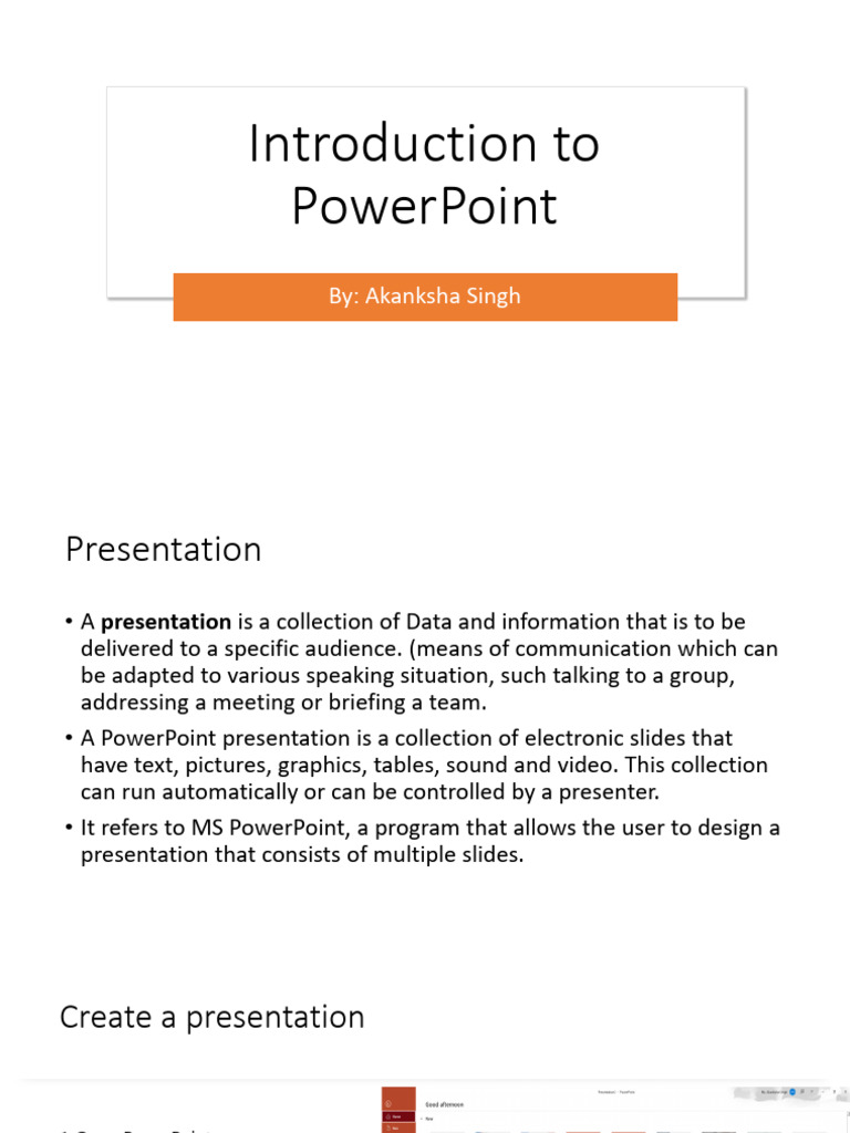 Introduction To Powerpoint | PDF | Microsoft Power Point | Online And Offline
