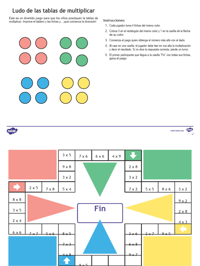 Ludo de Las Tablas de Multiplicar Juego de Mesa | PDF
