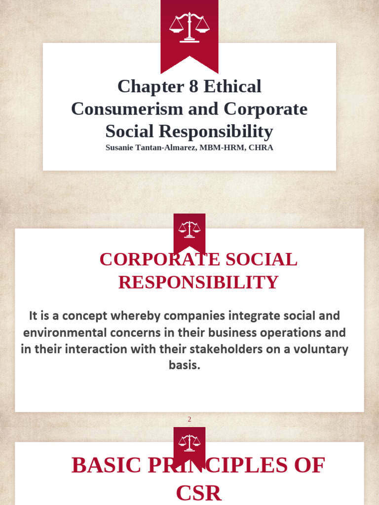 Chapter 8 Ethical Consumerism and Corporate Social Responsibility | PDF ...