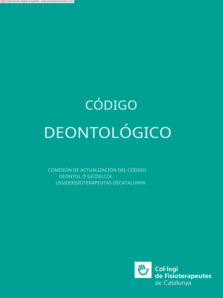 15. codi-deontologic_2022_cat_def.ca.es | PDF | Terapia física | Justicia