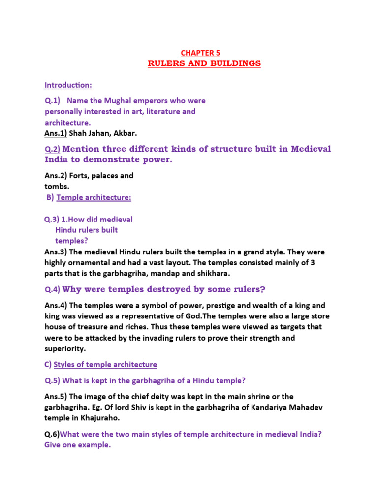 NOTES Rulers and Buildings | PDF | Architectural Styles | Architectural ...