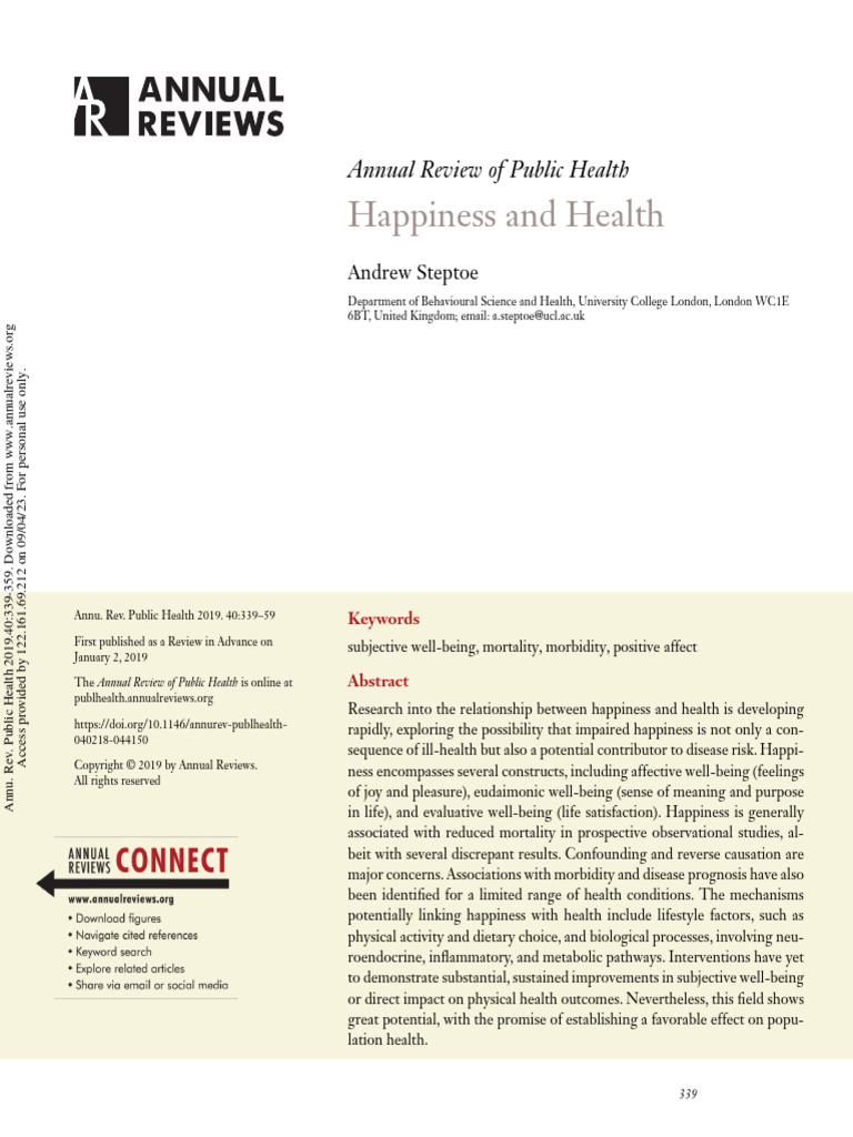 Happiness Review Paper | PDF | Happiness | Quality Of Life