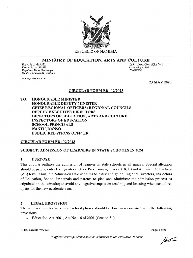 Admission Circular 2024 | PDF