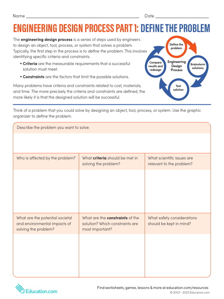 EDP - Define The Problem | PDF | Engineering Design Process | Engineering