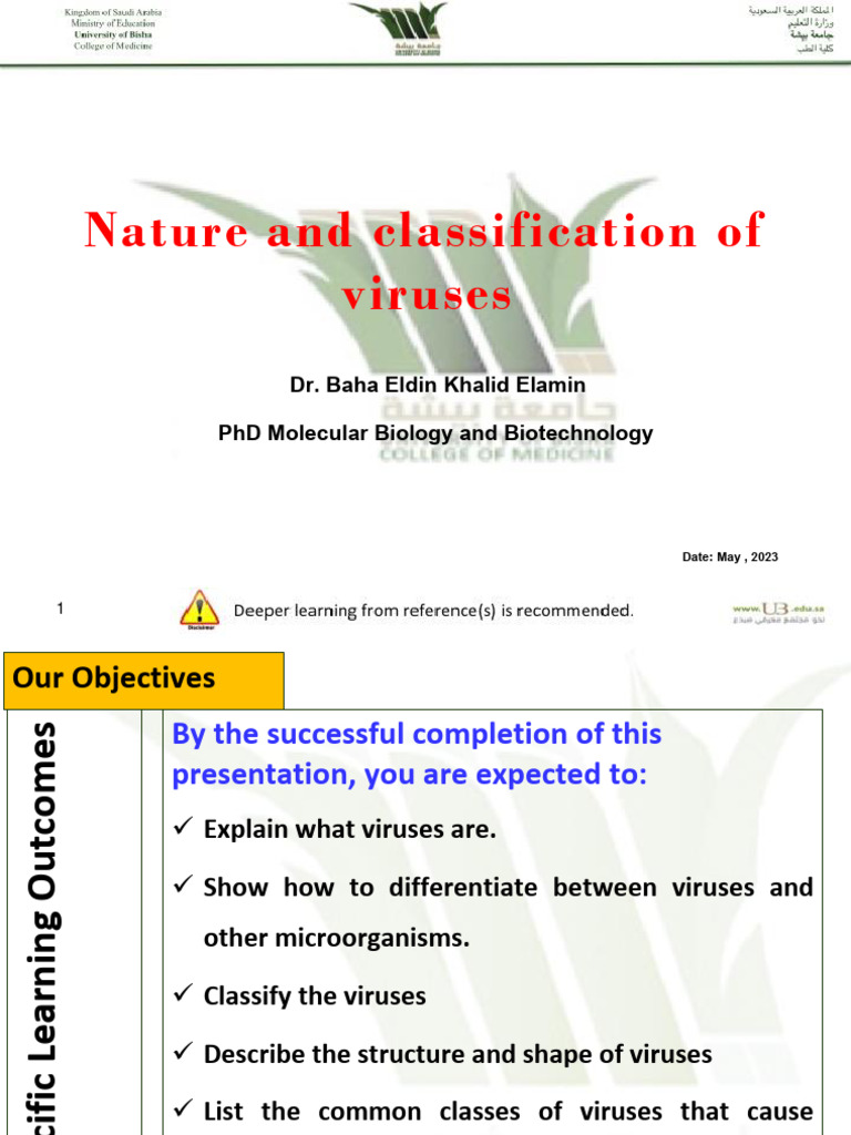 6-Nature and Classification of The Viruses | PDF | Virus | Virology