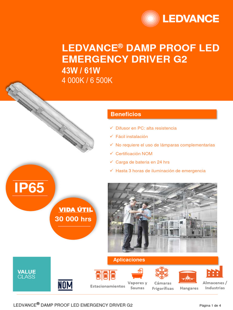 Ledvance® Damp Proof Led Emergency Driver G2 Drive (64295) | PDF | Diodo emisor de luz | Bienes ...