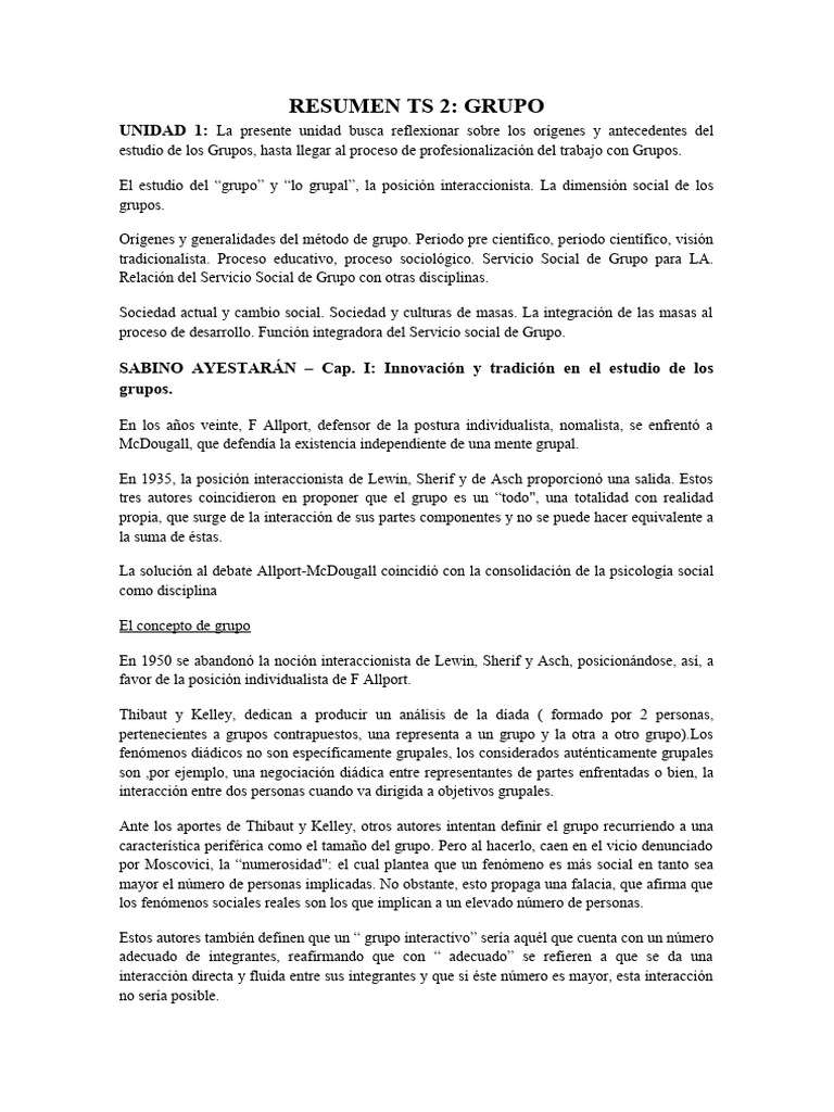 TS 2 | PDF | Trabajo Social | Psicología Social