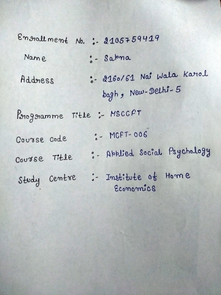 Assignment 1 | PDF | Behavioural Sciences | Social Psychology