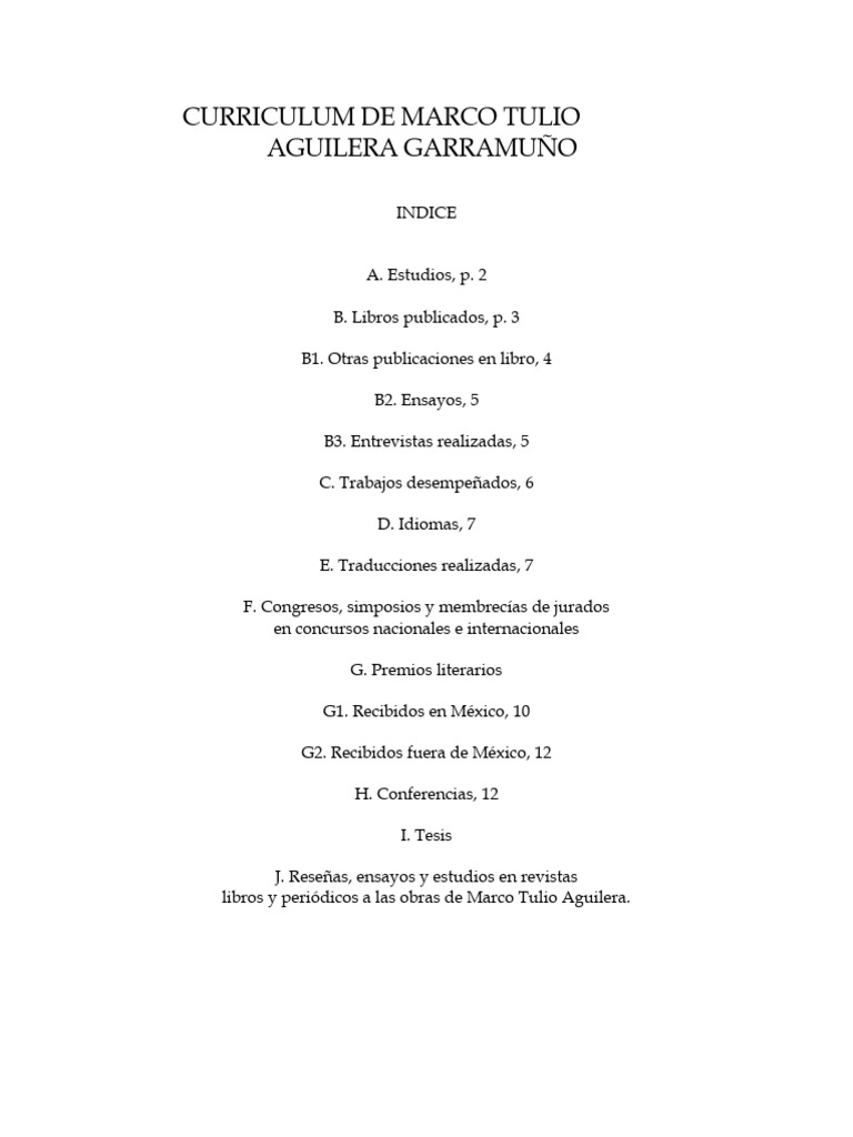 Curriculum de Marco Tulio | PDF | México | Universidad