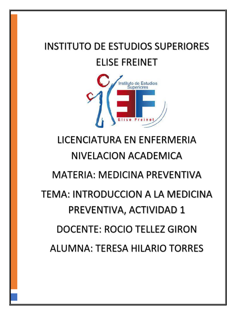 Instituto de Estudios Superiores Elise Freinet | PDF | Salud pública ...