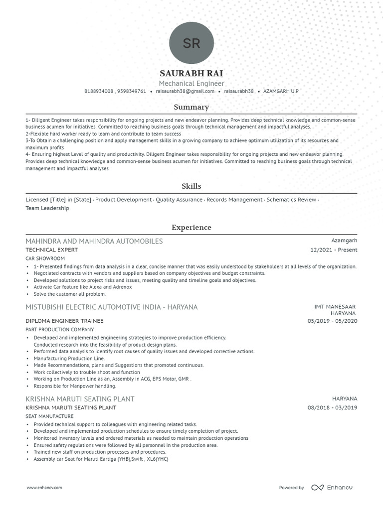 Saurabh Rai Resume | PDF | Data Analysis | Goal
