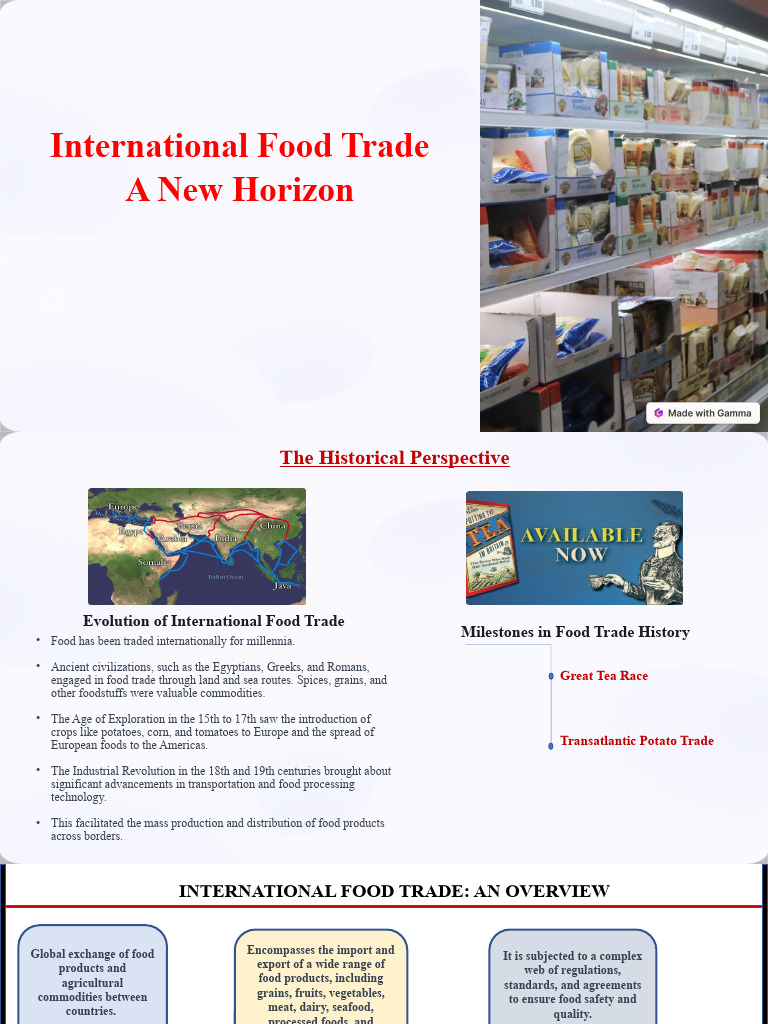 International Food Trade A New Horizon | PDF | Agriculture | Food Security