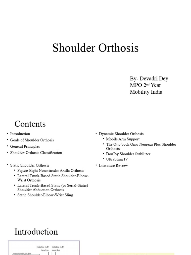 Shoulder Orthosis - Devadri | Download Free PDF | Shoulder | Elbow