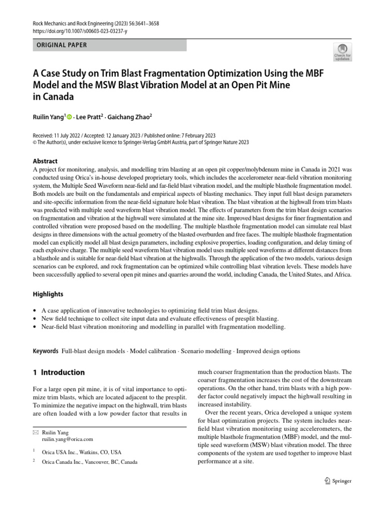 PAPER5 - A Case Study On Trim Blast Fragmentation Optimization Using ...