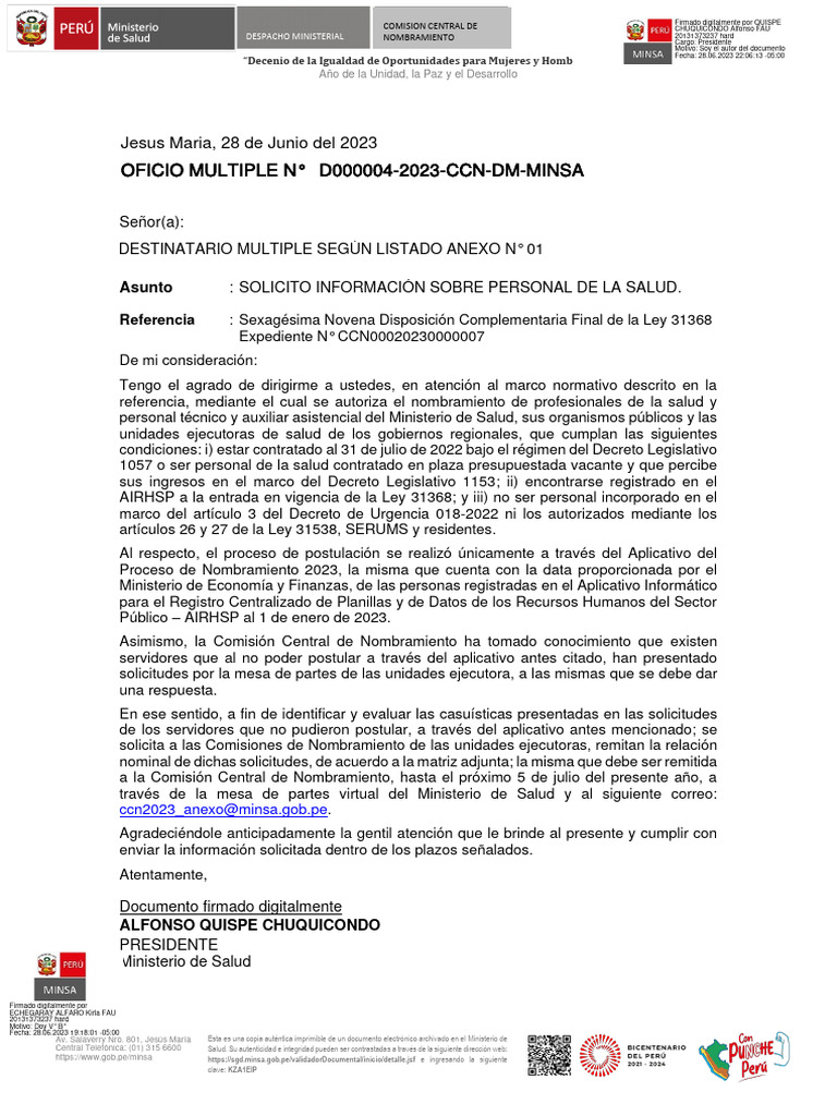Oficio Multiple-000004-2023-Ccn-Dm | PDF Oficio Multiple-000004-2023-Ccn-Dm | PDF