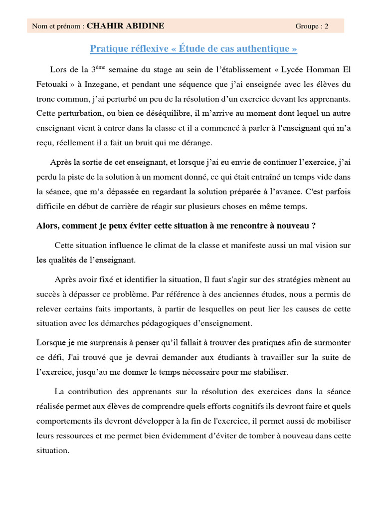 Pratique Réflexive | PDF