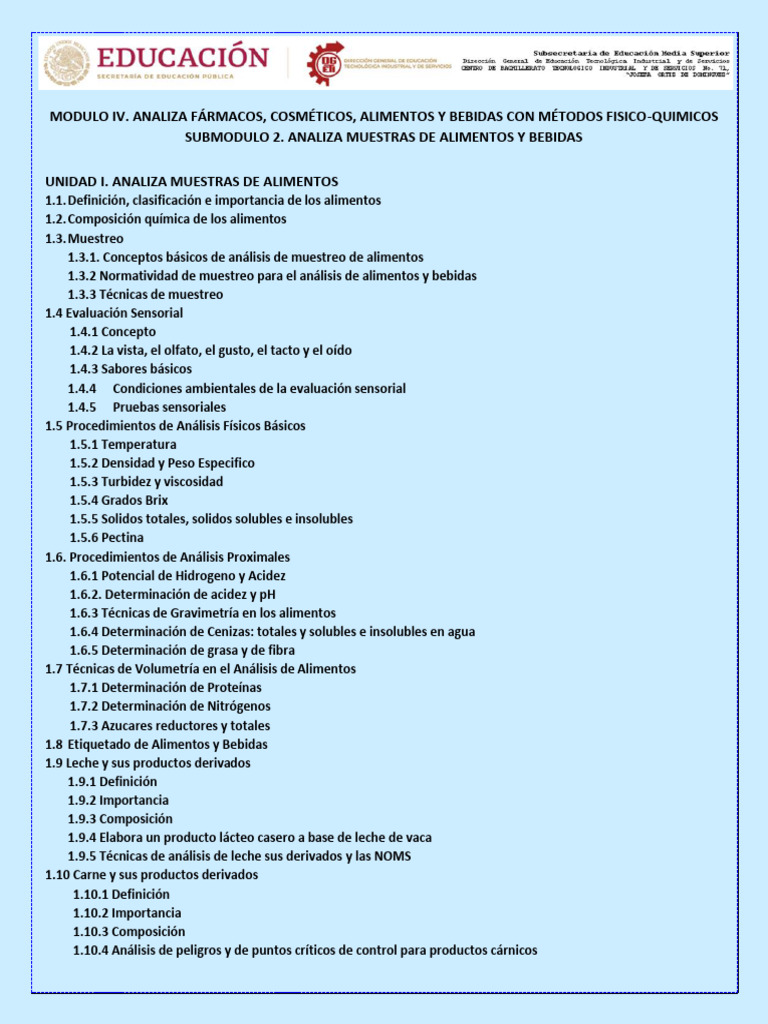 Programa de Alimentos y Bebidas | PDF | Alimentos | Carne