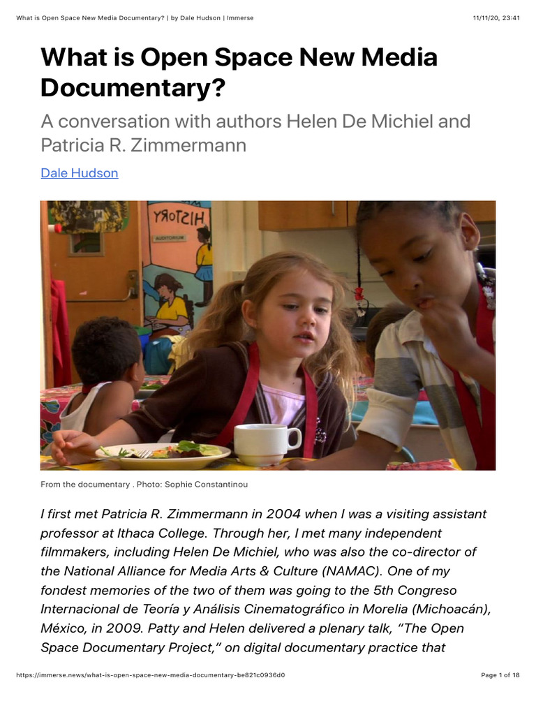 Helen De Michiel on Open Space Documentary | PDF | New Media ...