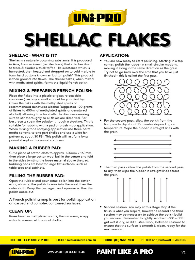 Uni Pro Shellac Flakes Instruction Flyer 2019 v2 | PDF | Humidity | Industrial Processes