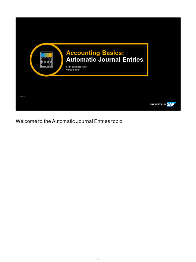 Accounting Basics-Automatic Journal Entries | PDF | Debits And Credits ...