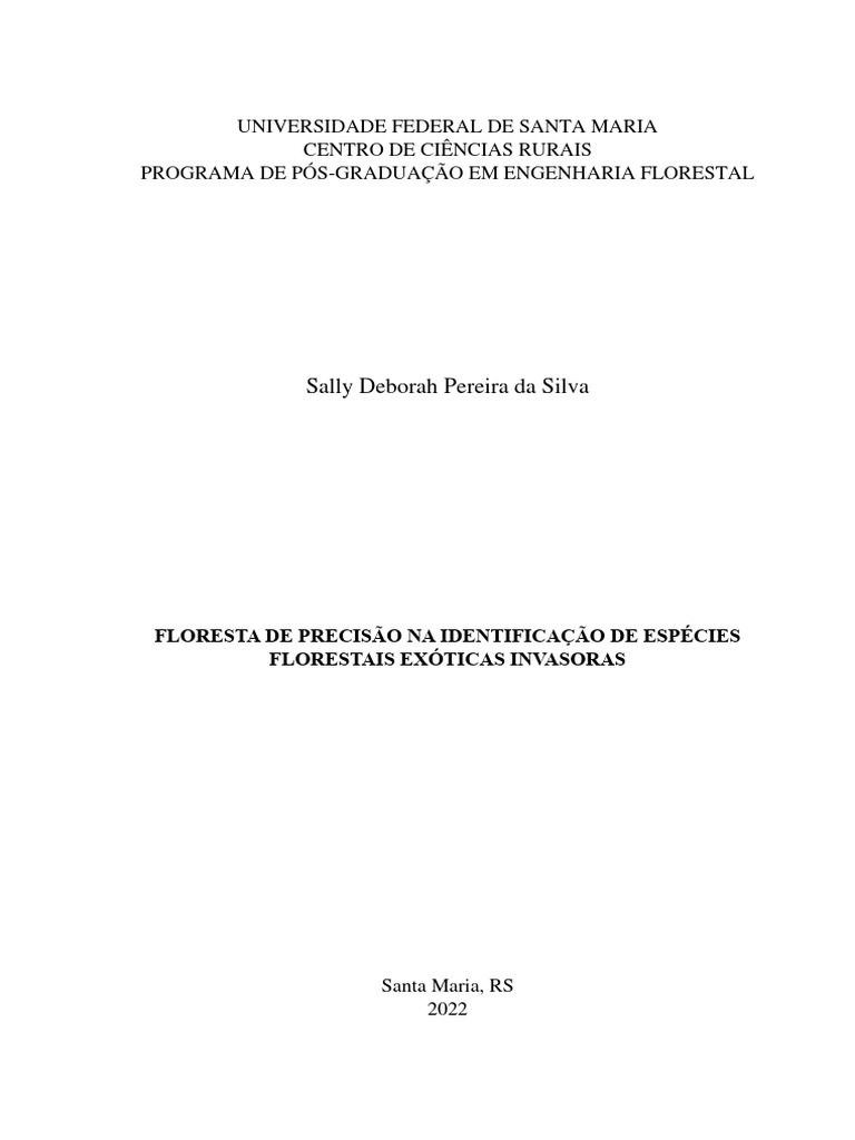 Dis Ppgef 2022 Silva Sally | PDF | Espécies invasoras | Biodiversidade
