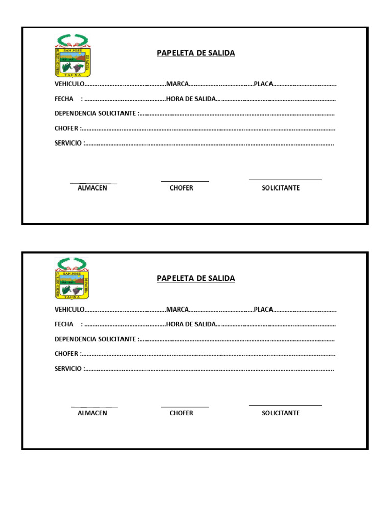 Boleta de Salida | PDF