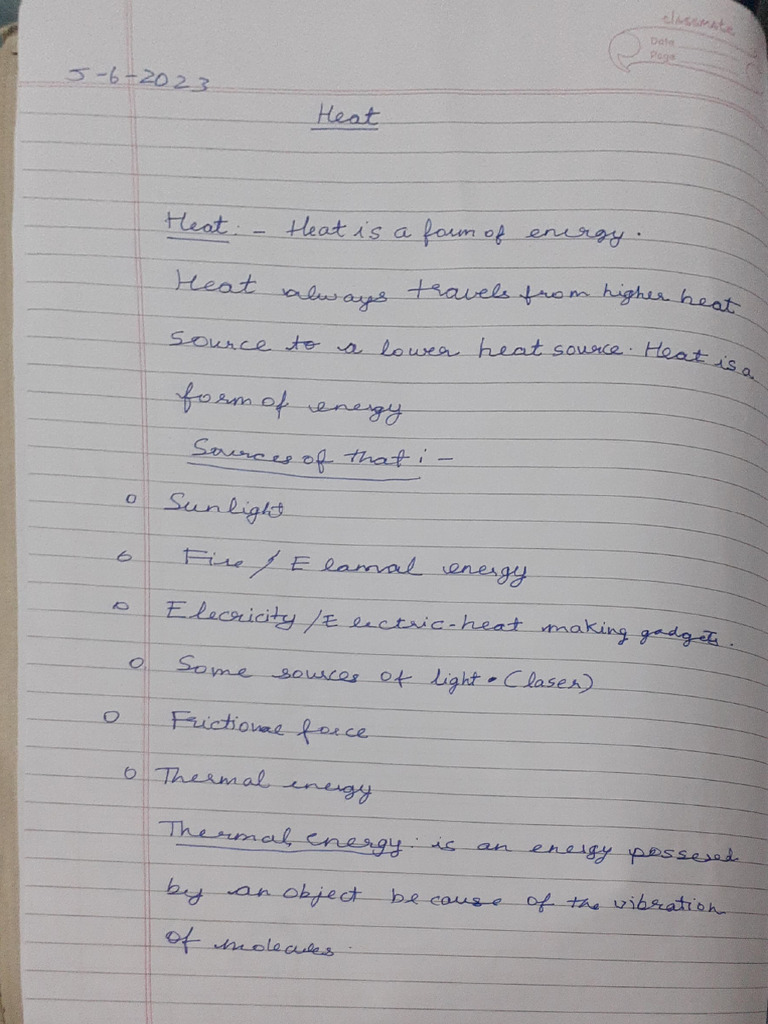 Heat and Time and Motion Notebook | PDF