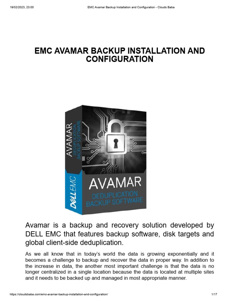 EMC Avamar Backup Installation and Configuration - Clouds Baba | PDF | Backup | Domain Name System