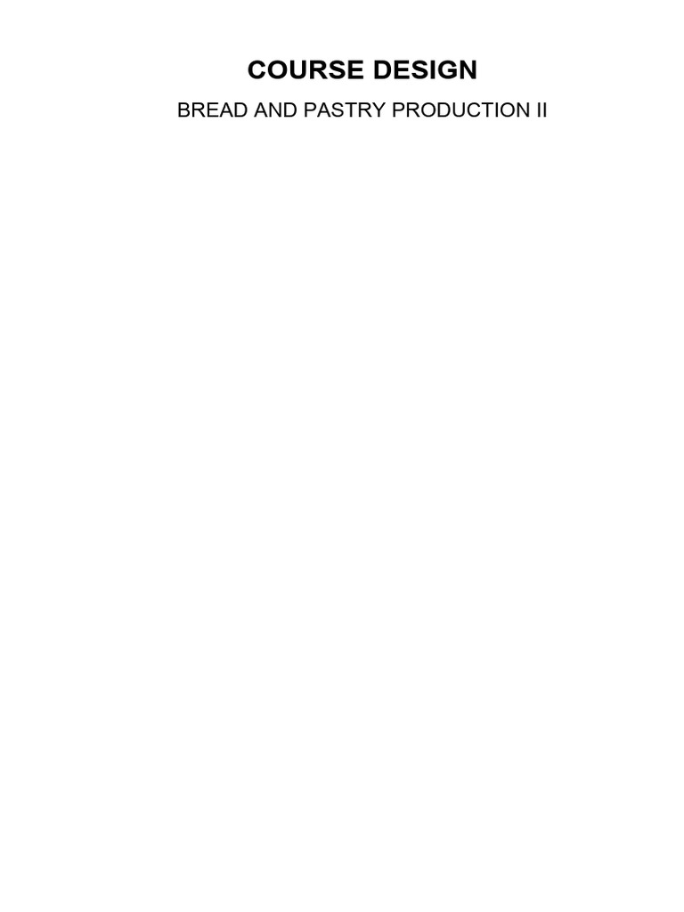 Course Design | PDF | Cakes | Foods