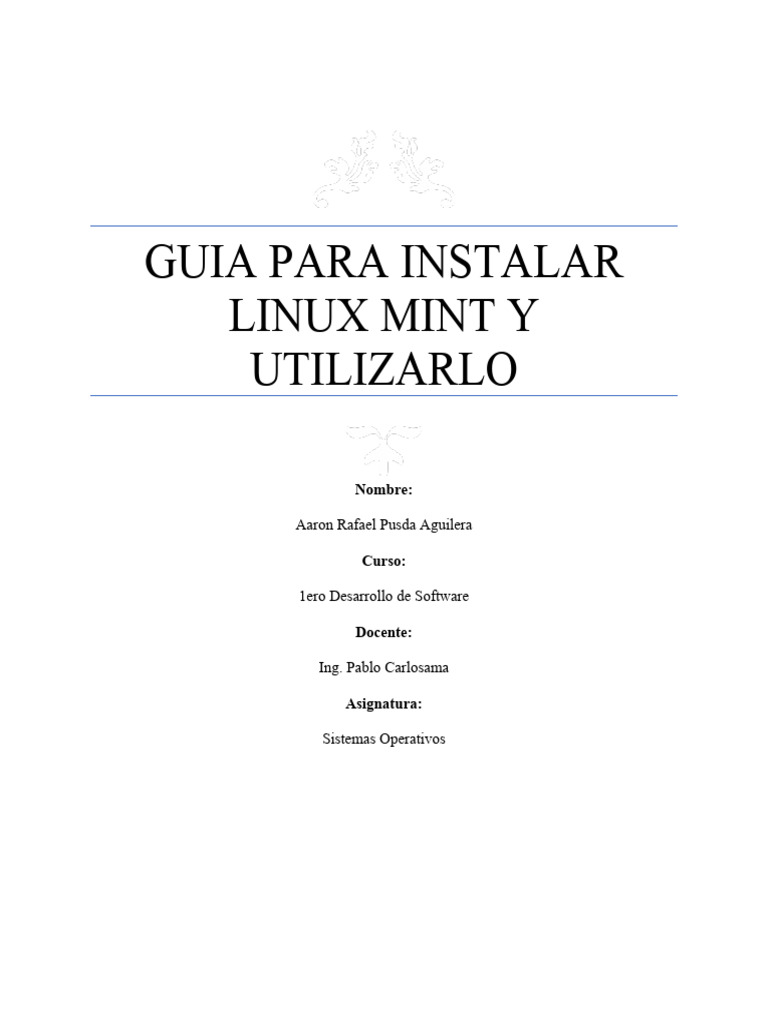 Como Descargar e Instalar Linux Mint | PDF | Tecnología de sistema operativo | Informática