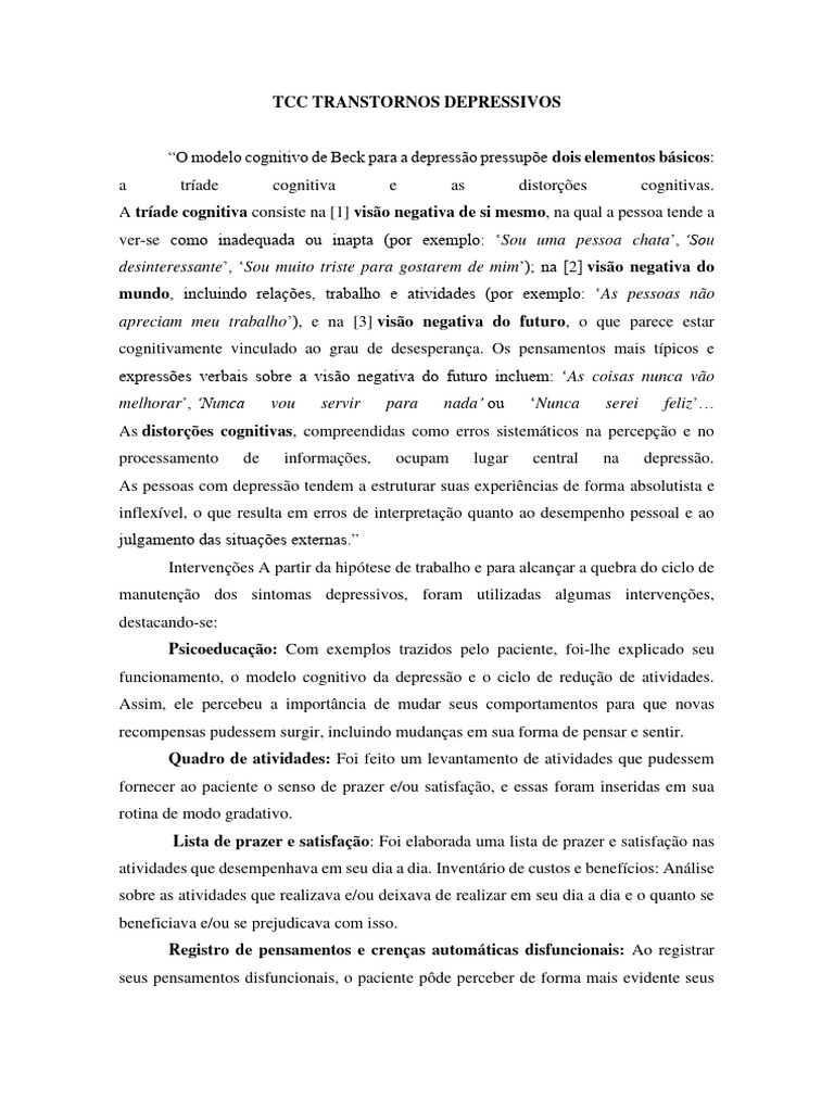 TCC - Ferramentas | PDF | Terapia cognitiva comportamental | Transtorno obsessivo compulsivo (TOC)